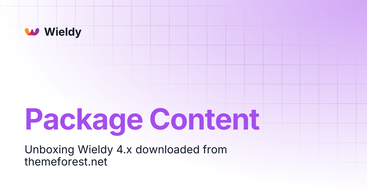 Package Content | V4.x - Vite | Wieldy